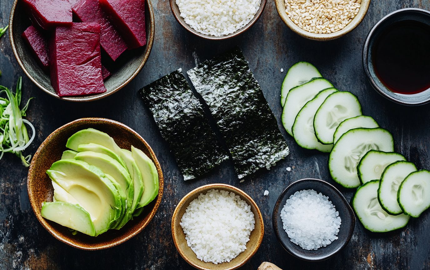 Easy Simple Vegan Sushi - Light Orange Bean