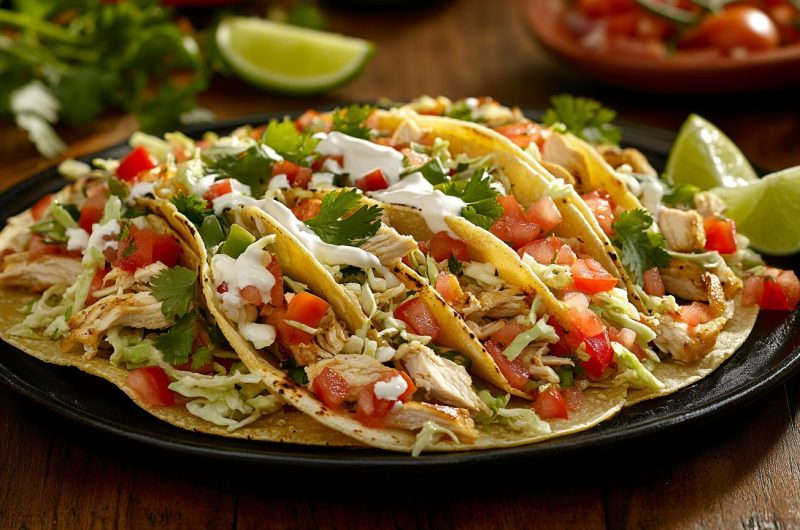 Easy Simple Chicken Tacos - Light Orange Bean