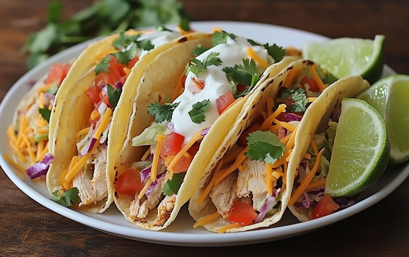 Easy Simple Chicken Tacos - Light Orange Bean