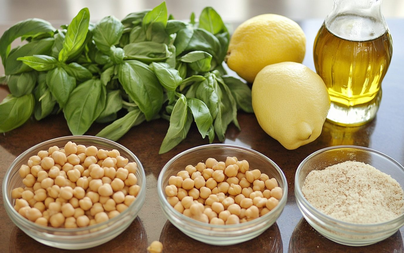 Vegan Chickpea Basil Pesto - Light Orange Bean
