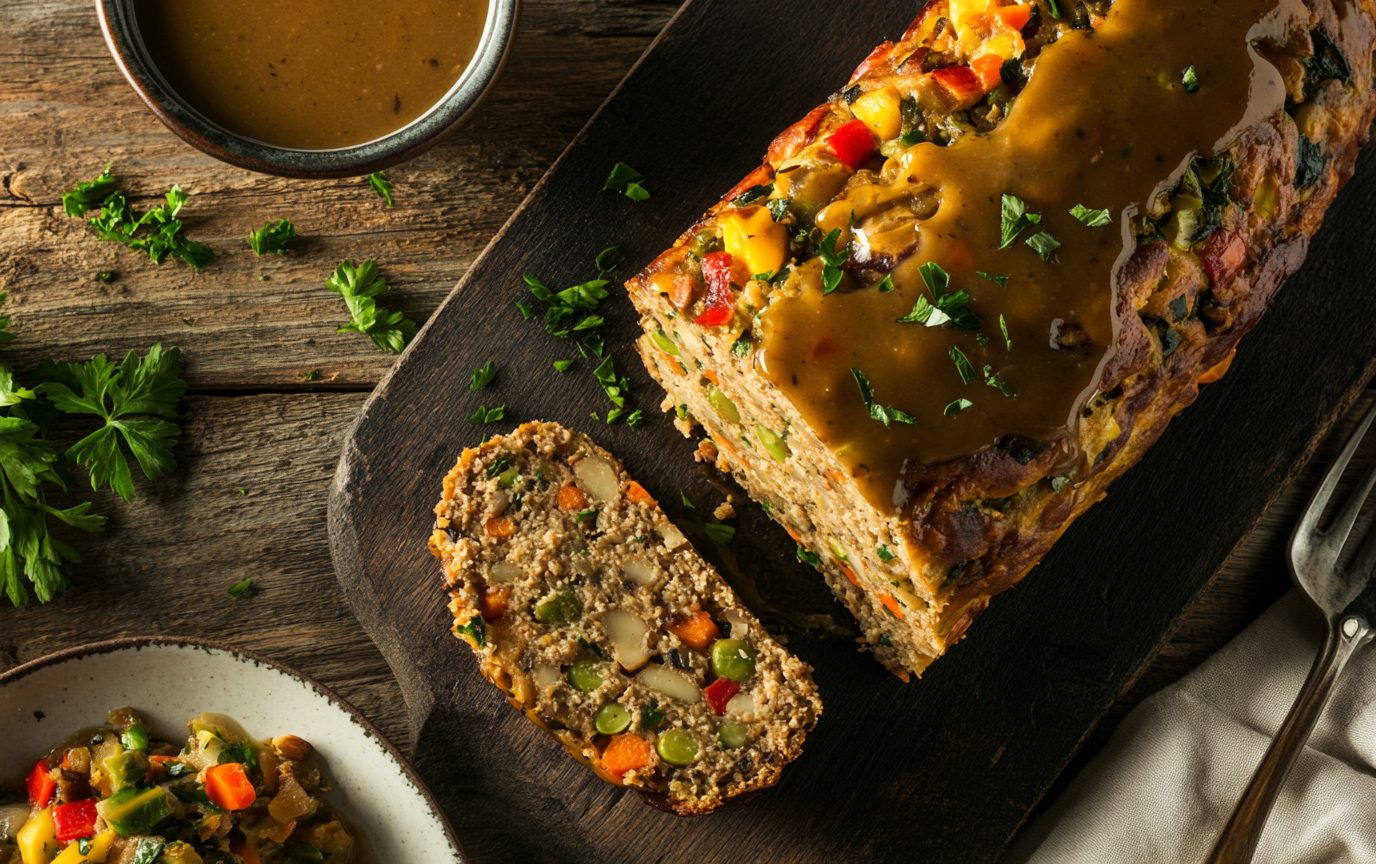 Savory Nut and Vegetable Loaf - Light Orange Bean