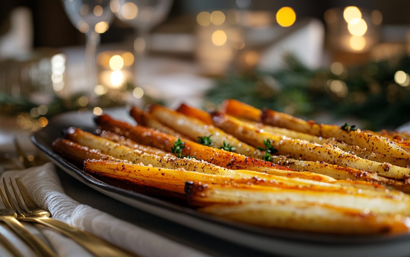Spiced Roasted Parsnips - Light Orange Bean