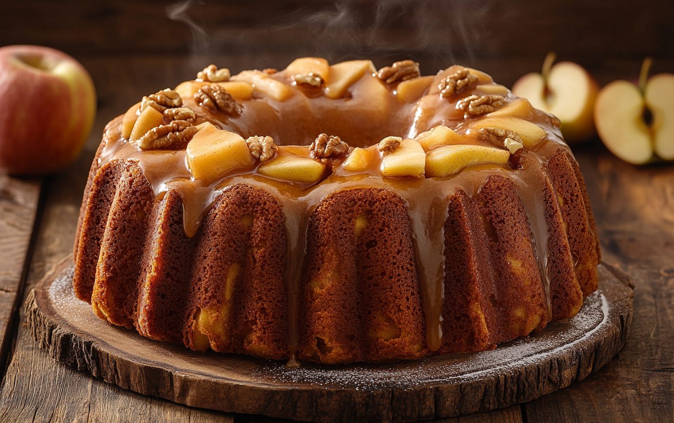 Plant-Based Cinnamon Apple Cake - Light Orange Bean