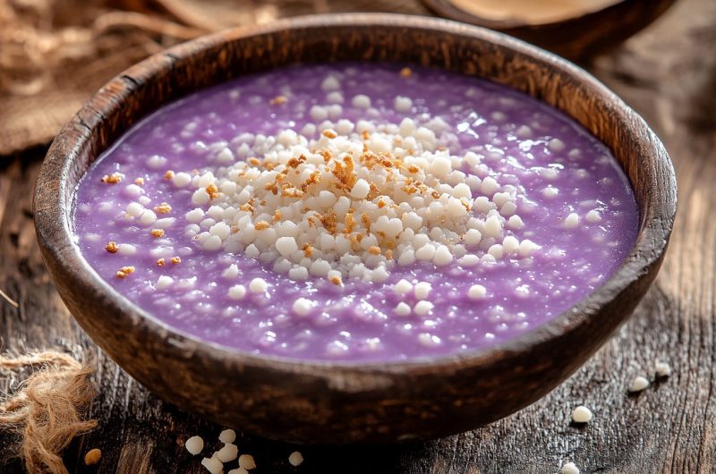 Creamy Taro Tapioca Pudding - Light Orange Bean