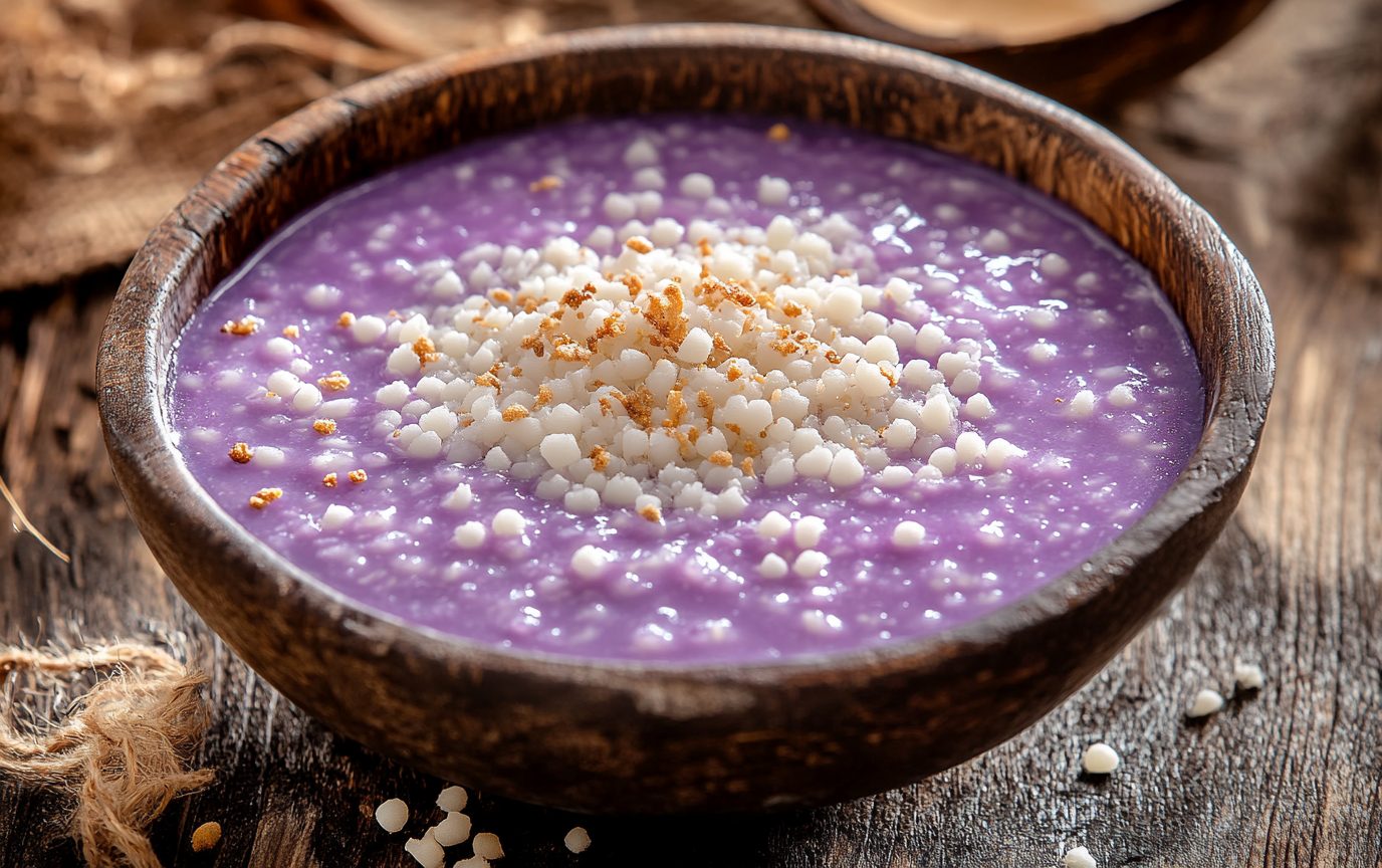 Creamy Taro Tapioca Pudding - Light Orange Bean