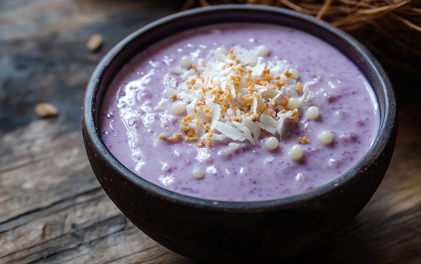 Creamy Taro Tapioca Pudding - Light Orange Bean