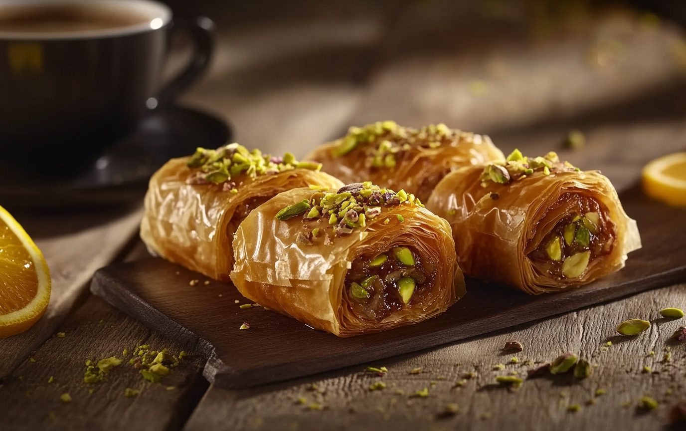Vegan Baklava Rolls - Light Orange Bean