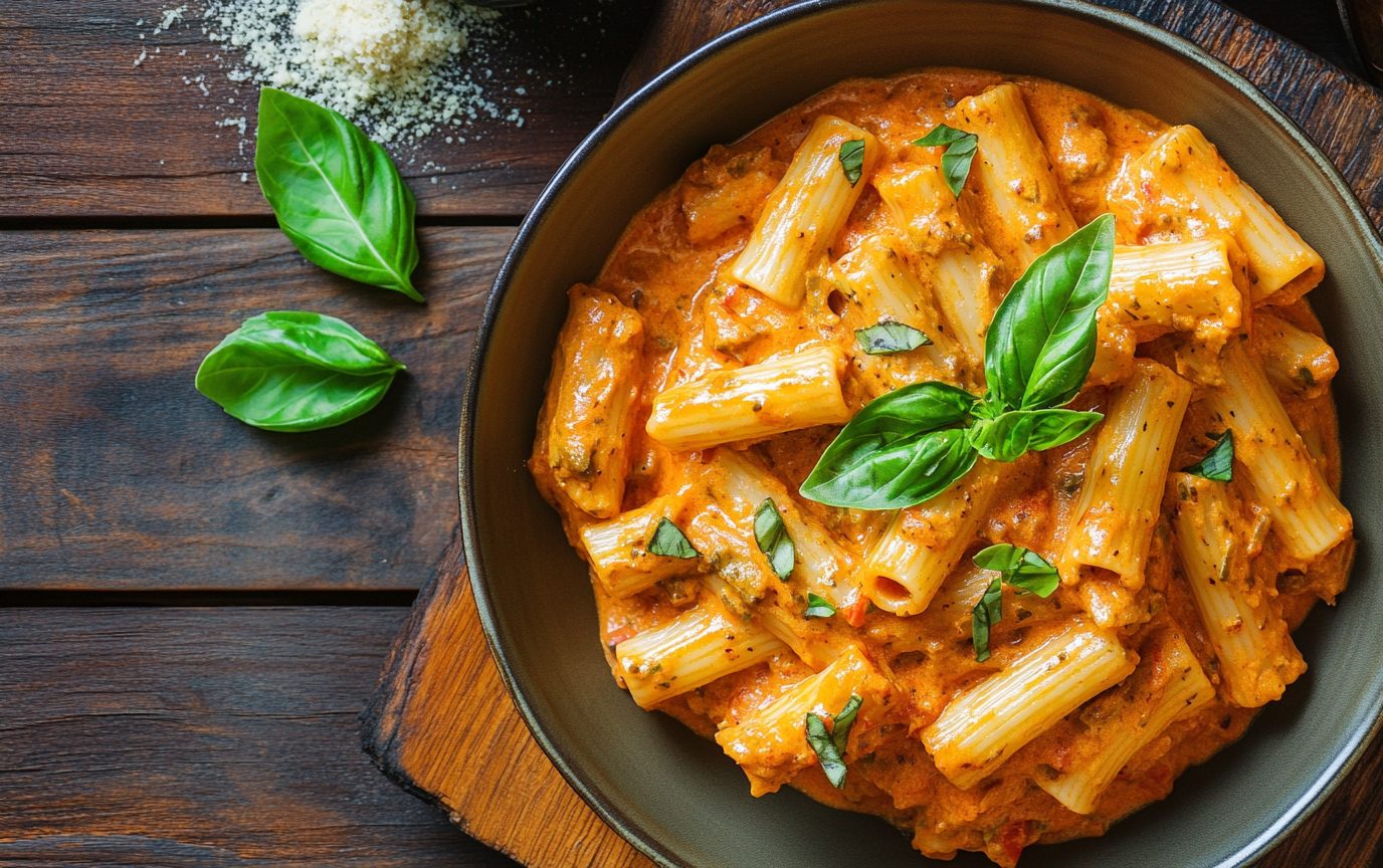 Creamy Spicy Vegan Pasta - Light Orange Bean