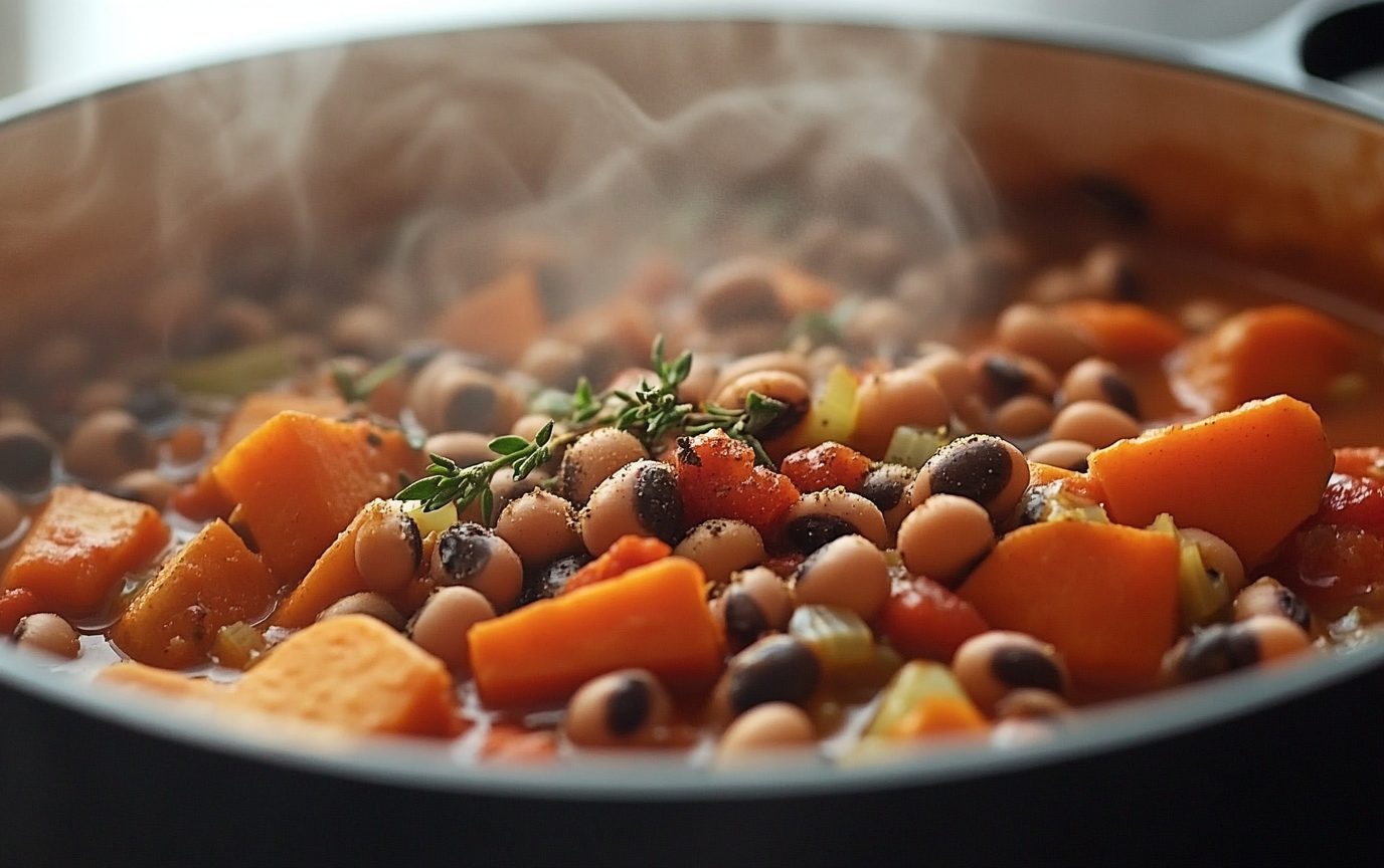 Rustic Vegan Root Stew - Light Orange Bean