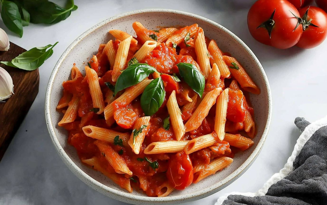 Simple Penne Pomodoro - Light Orange Bean