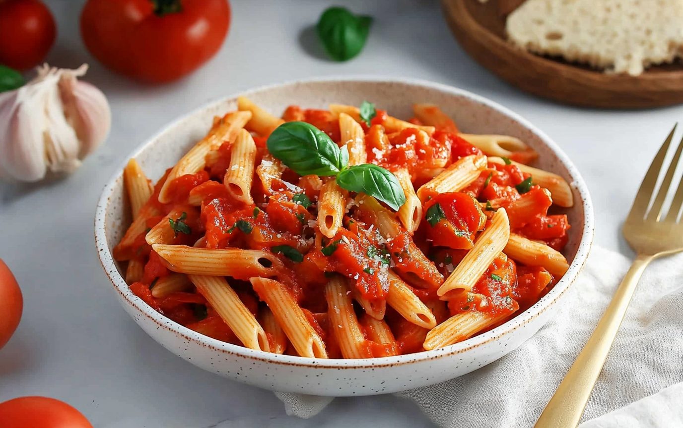 Simple Penne Pomodoro - Light Orange Bean