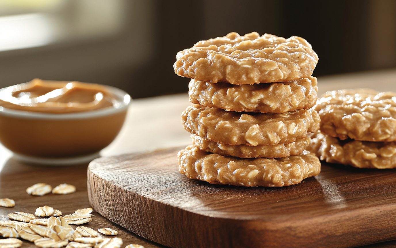 Easy No-Bake PB Cookies - Light Orange Bean
