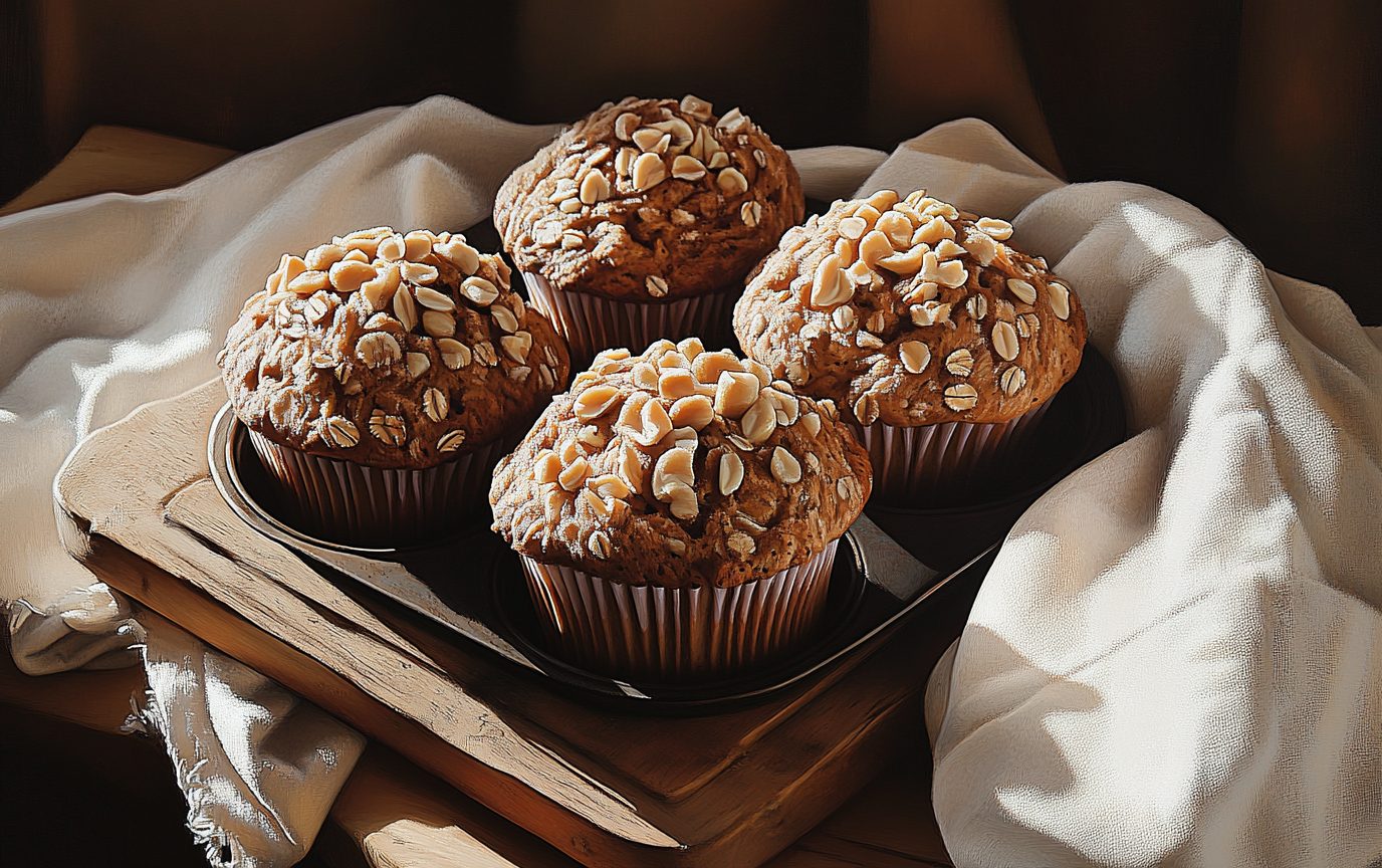 Nutty Oat Breakfast Muffins - Light Orange Bean