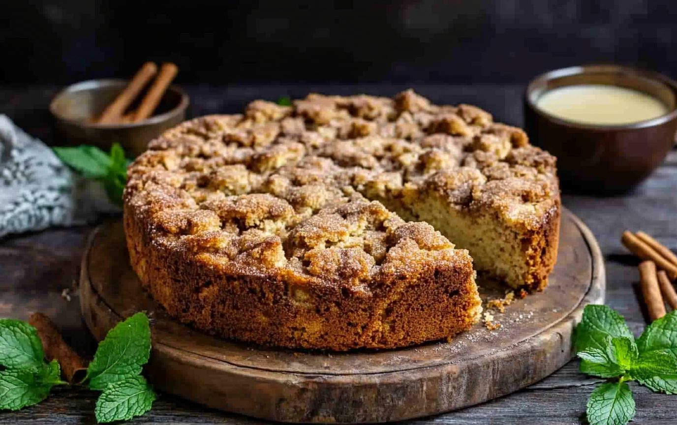 Dairy-Free Coffee Crumble Cake - Light Orange Bean