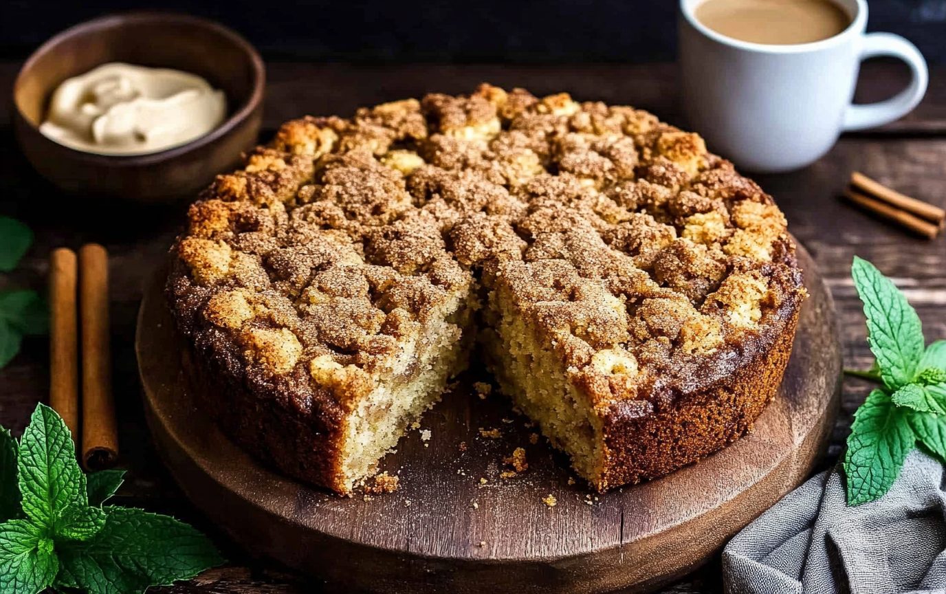 Dairy-Free Coffee Crumble Cake - Light Orange Bean