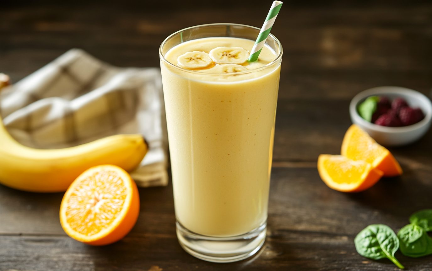 Creamy Banana Orange Smoothie - Light Orange Bean