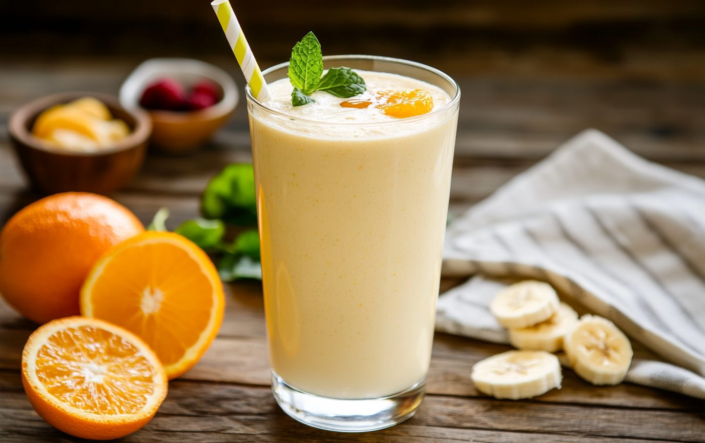 Creamy Banana Orange Smoothie - Light Orange Bean