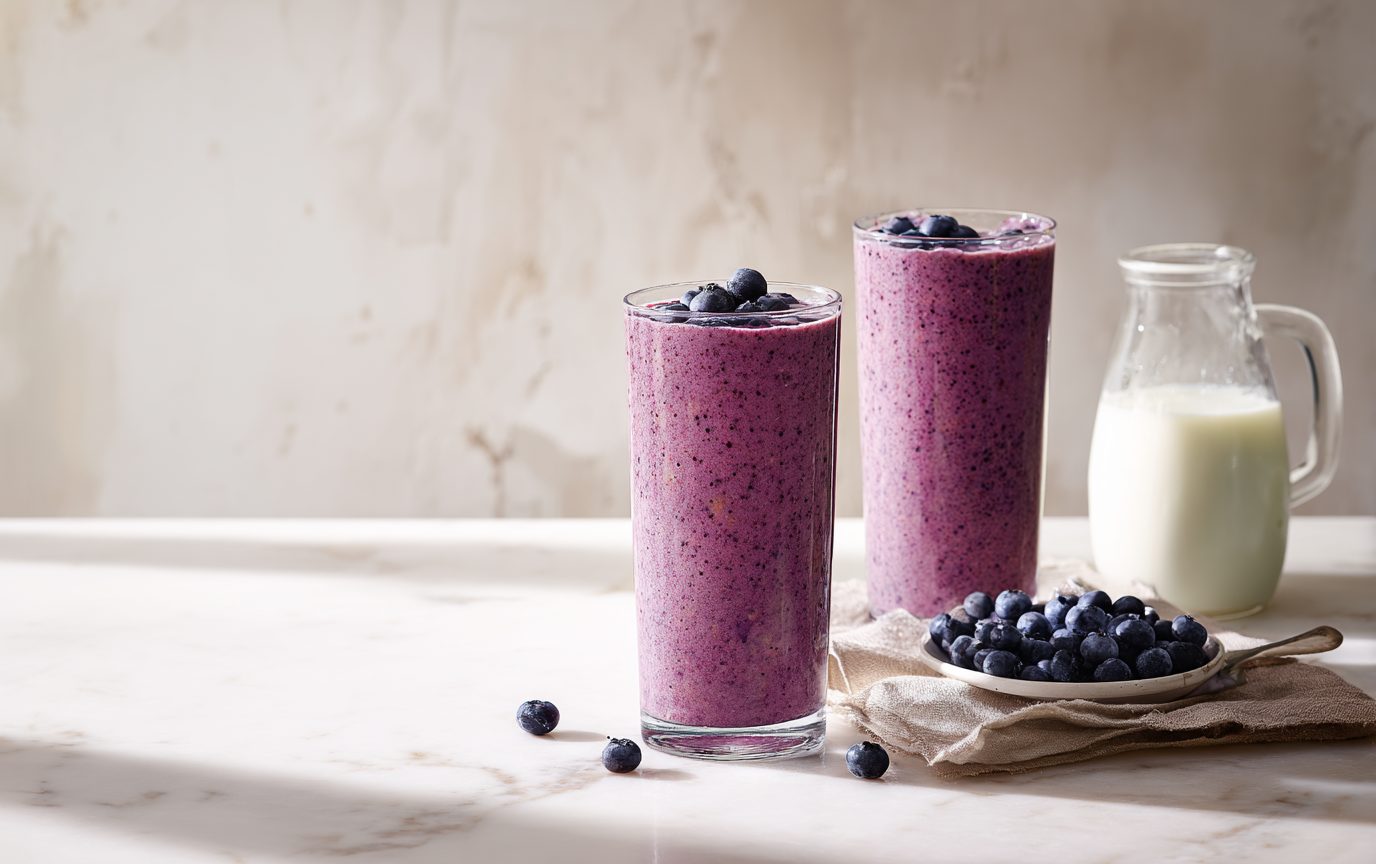 Velvety Blueberry Smoothie - Light Orange Bean