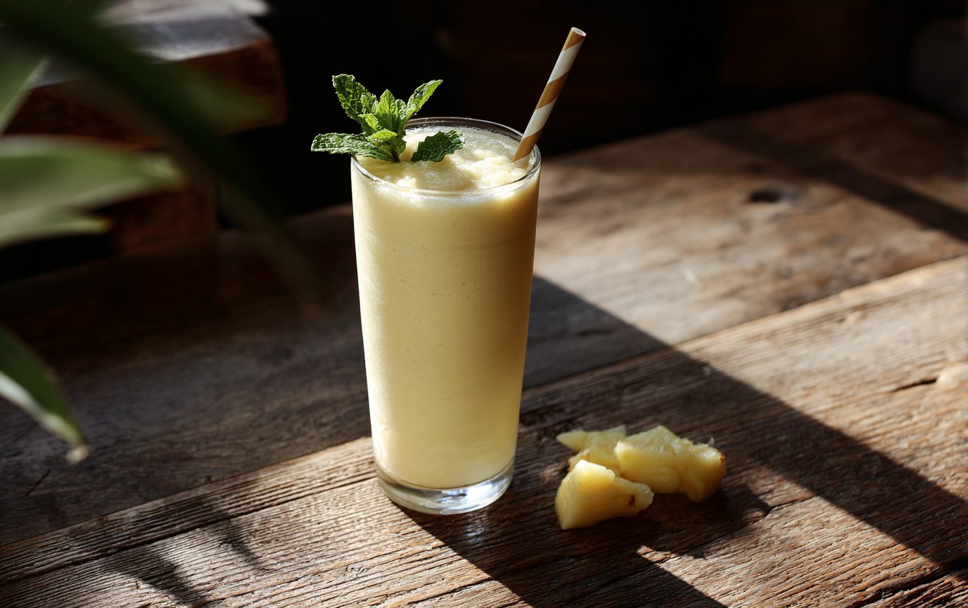 Tropical Banana Pineapple Smoothie - Light Orange Bean