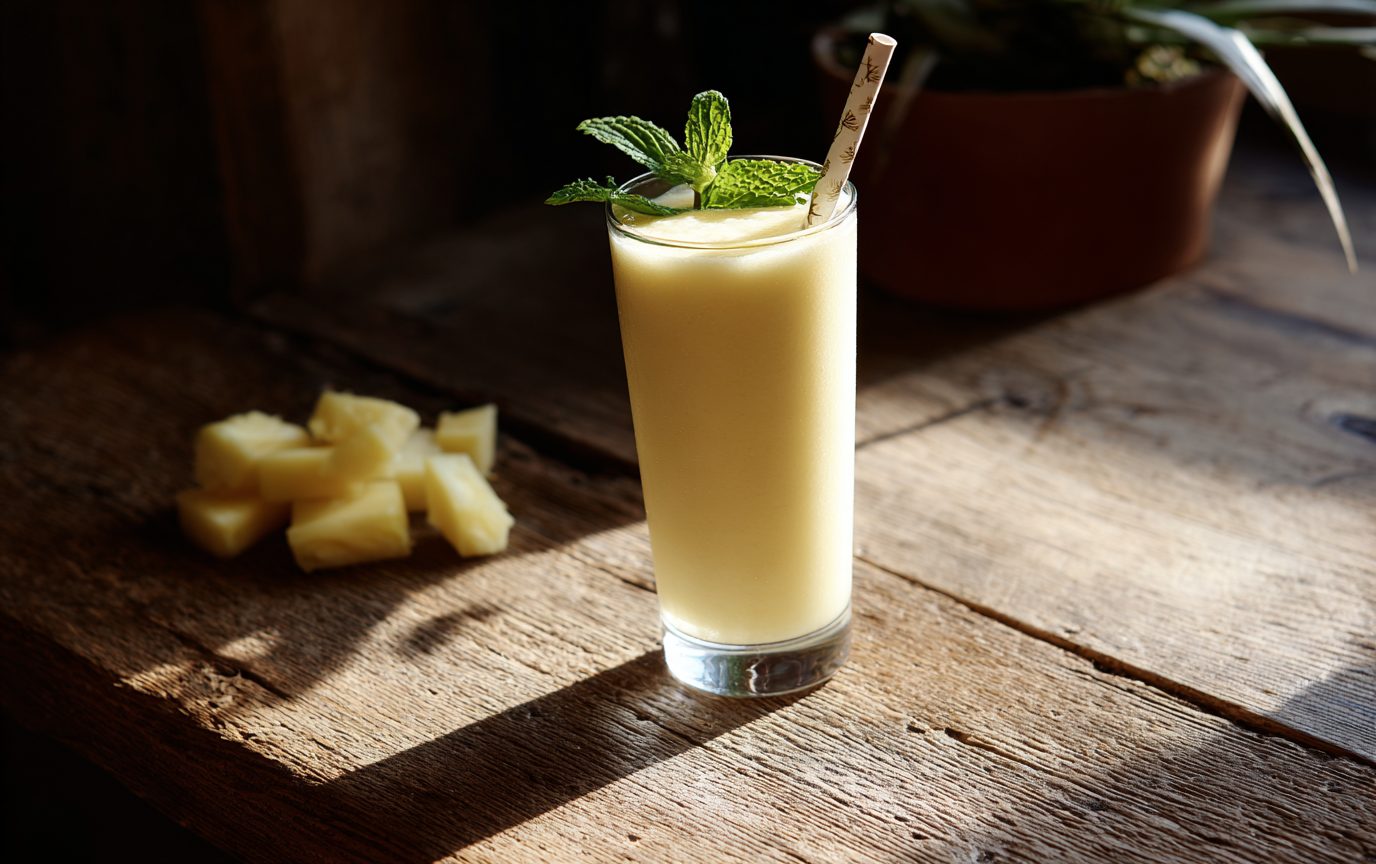 Tropical Banana Pineapple Smoothie - Light Orange Bean