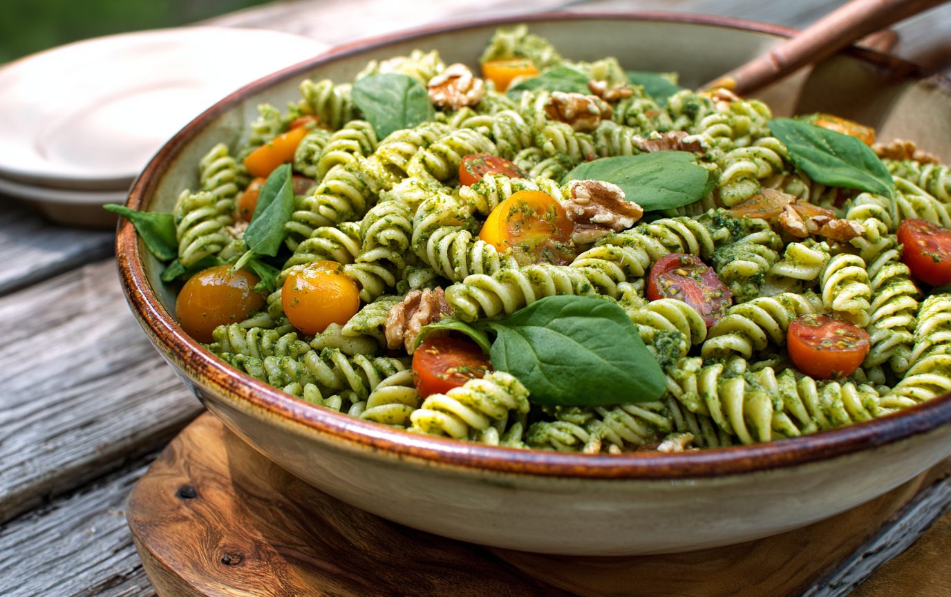 Green Pasta Salad - Light Orange Bean