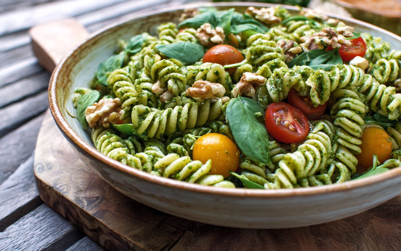 Green Pasta Salad - Light Orange Bean