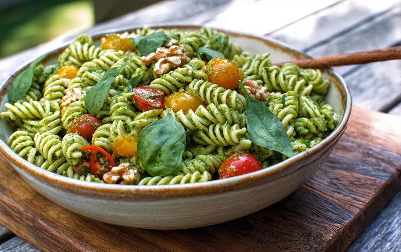 Green Pasta Salad - Light Orange Bean