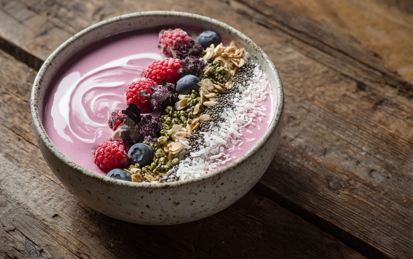 Fresh Berry Smoothie Bowl - Light Orange Bean