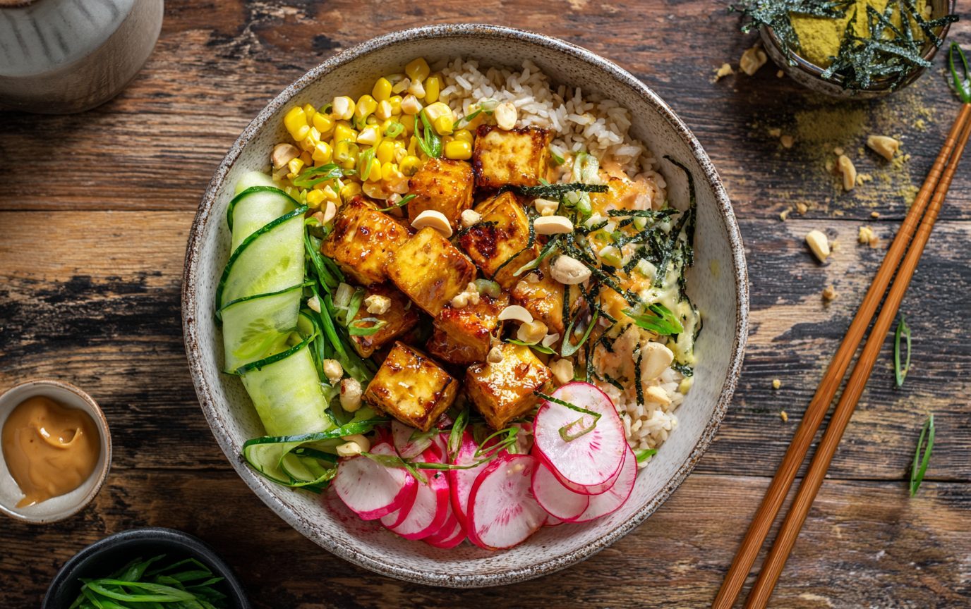Smoky Tofu Rice Bowl - Light Orange Bean