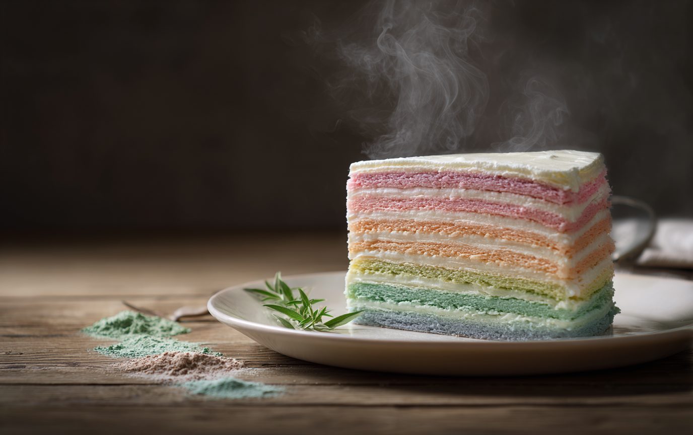 Layered Rice–Tapioca Snack Cake - Light Orange Bean