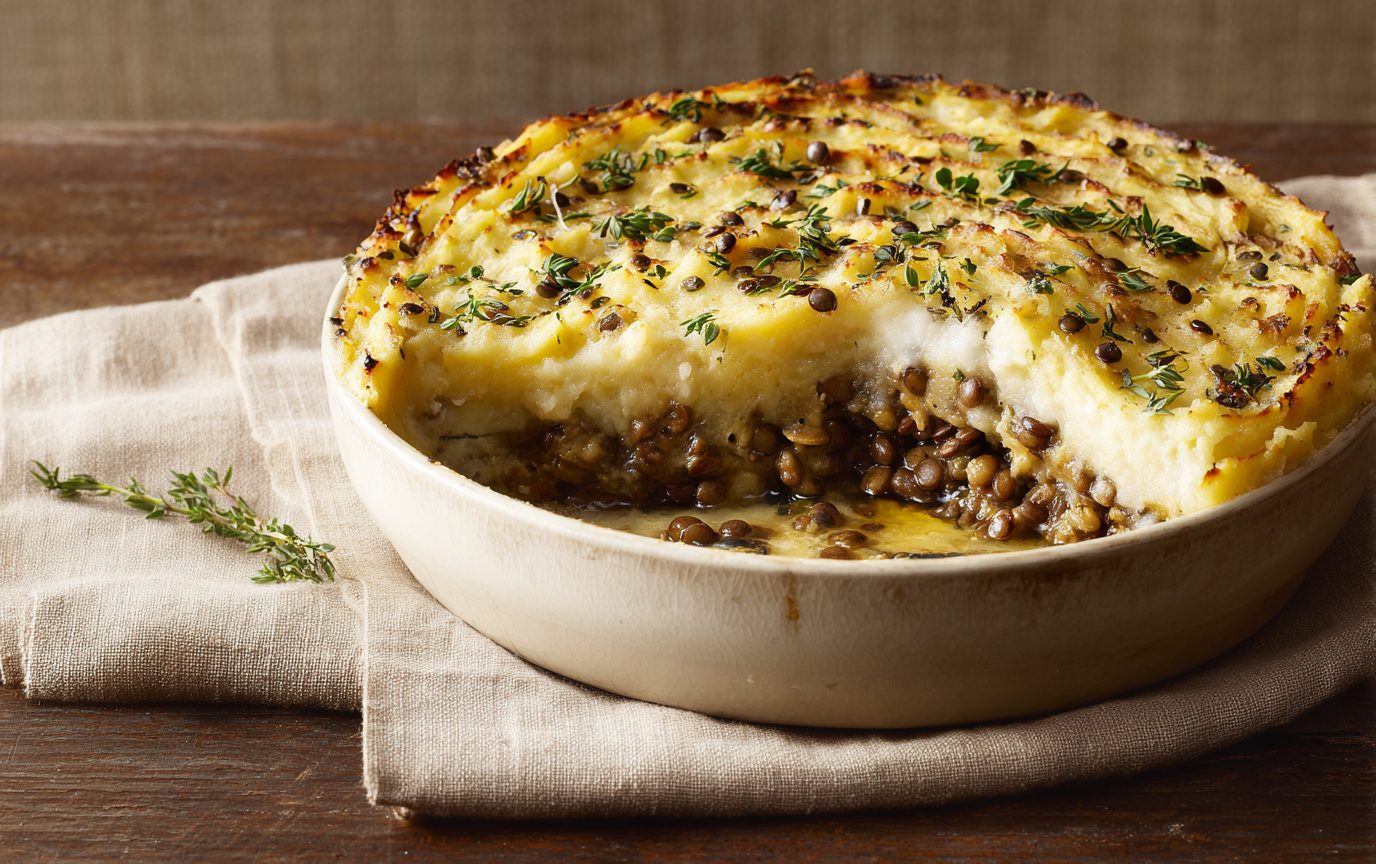 Hearty Lentil Pie - Light Orange Bean