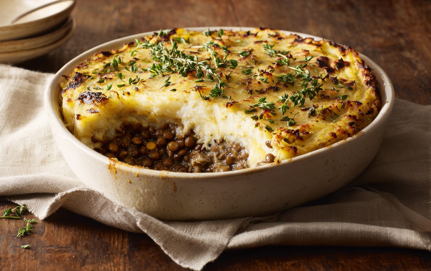 Hearty Lentil Pie - Light Orange Bean