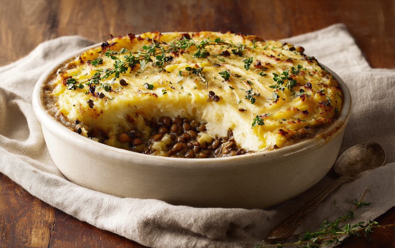 Hearty Lentil Pie - Light Orange Bean